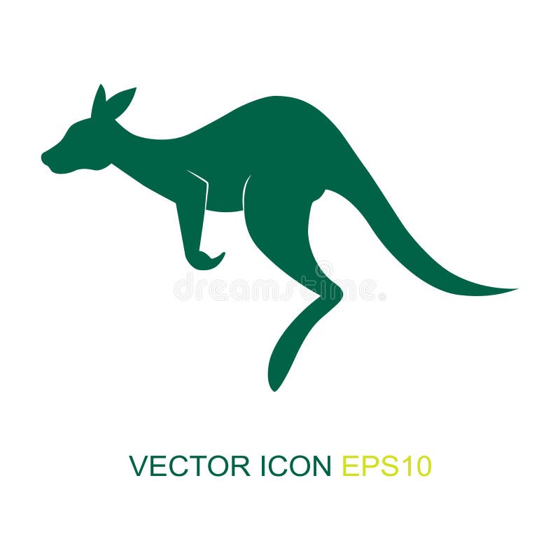 Logo. the Flat Icon with the Image of a Kangaroo. View Kangaroos from ...