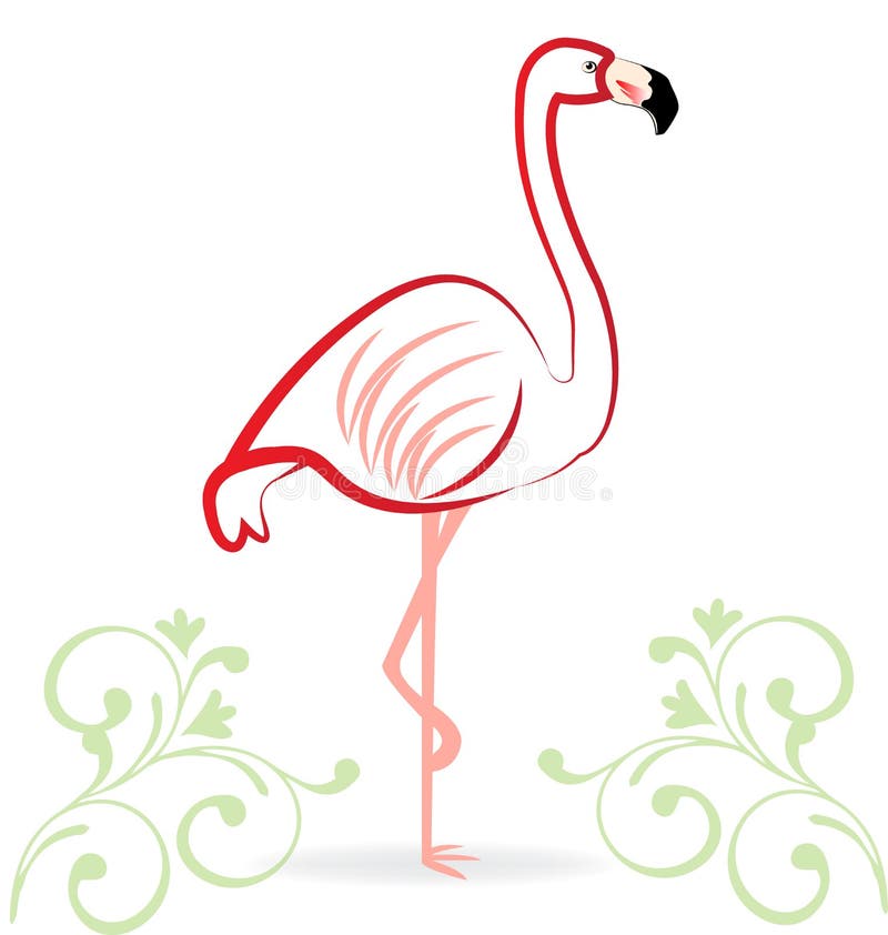 Logo Floral De Flamant Rose Illustration de Vecteur - Illustration du ...