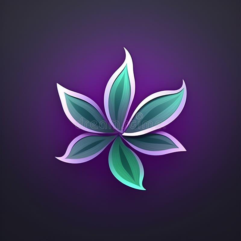Logo Flower on a Dark Purple Background. Stock Illustration ...