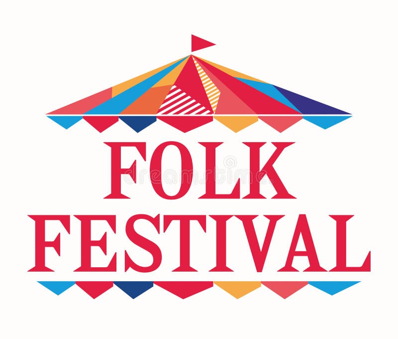 Logo Folk Festival. Vector Sign Stylized Image of a Bright Tent with ...
