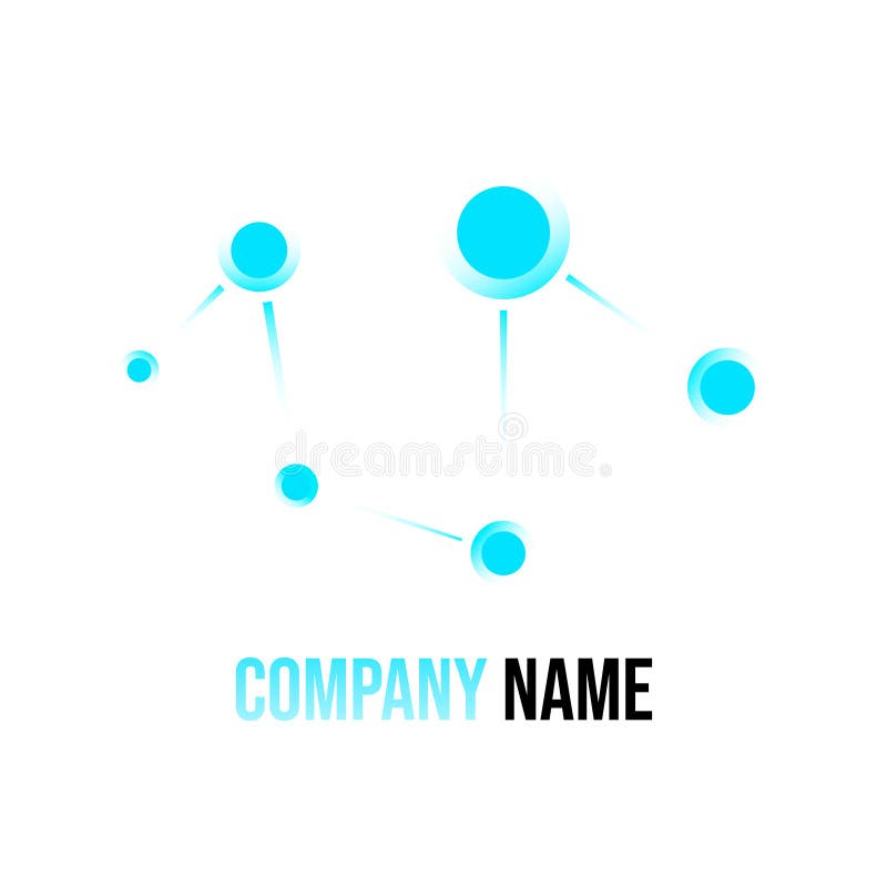 Logo in the Form of an Atomic Compound Stock Vector - Illustration of ...