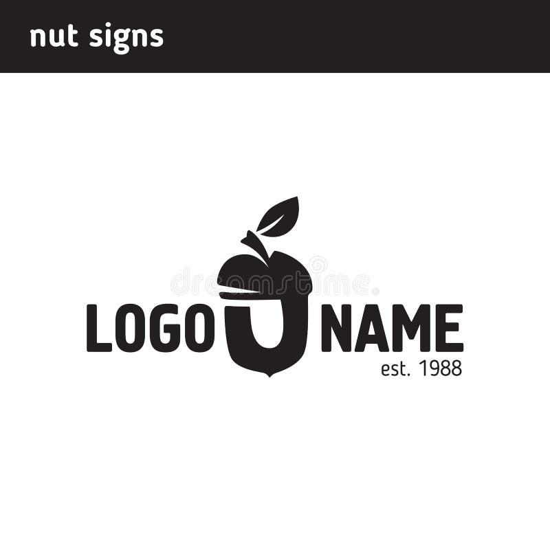 The Logo in the Form of a Nut Stock Vector - Illustration of office ...