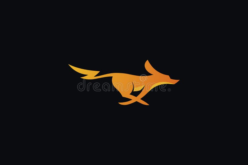 Logo with a Fox with a Lightning Tail Stock Vector - Illustration of ...