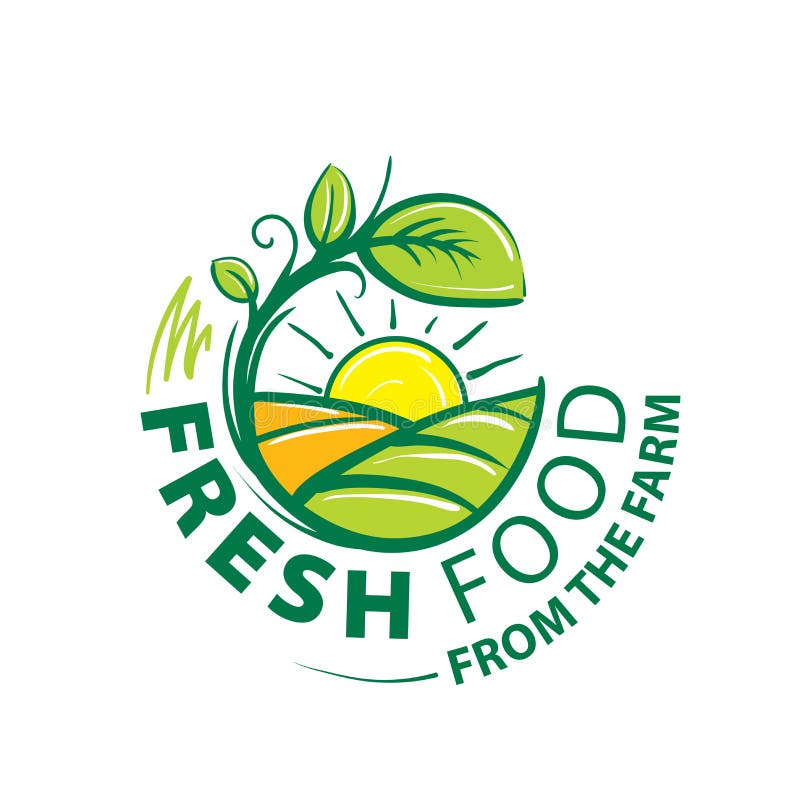 Logo Fresh Food from the Farm. Vector Illustration on White Background ...