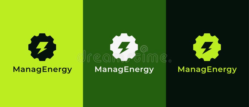 Logo Gear with Thunder Negative Space, Thunder or Power Stock ...