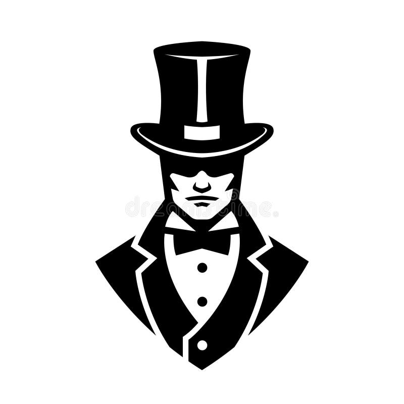 Logo of a Gentleman in a Bowler Hat. Stock Vector - Illustration of ...