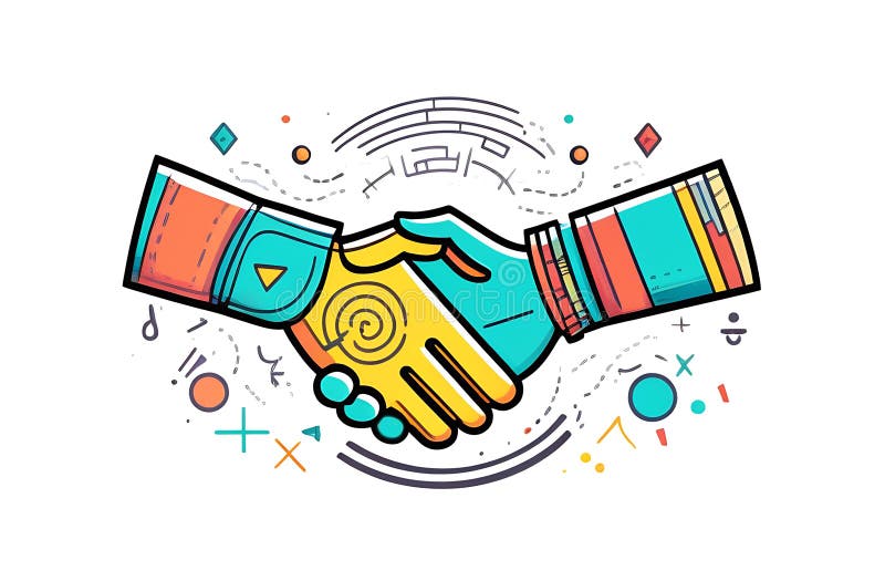 Logo for a Get in Touch Section, Blending an Abstract Handshake and ...