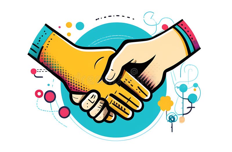 Logo for Get in Touch Section, Blending Abstract Handshake and Digital ...