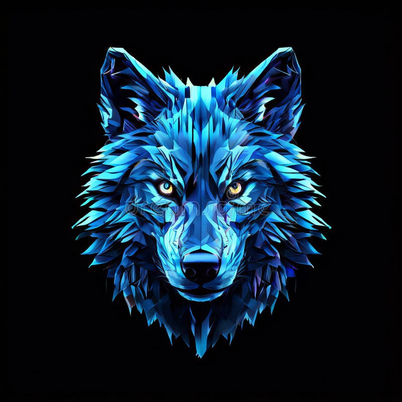 A Logo of a Glitchy Digital Wolf with Pixelated Patterns K Uhd Stock ...