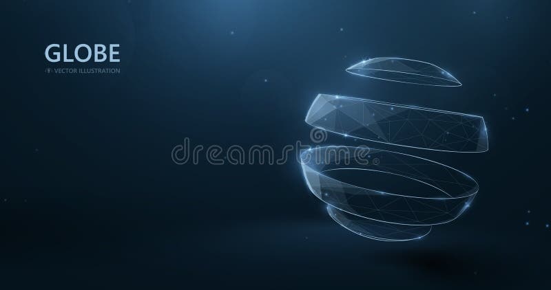 Logo Globe Made from Lines, Triangles, Low Polygon and Particle Style ...