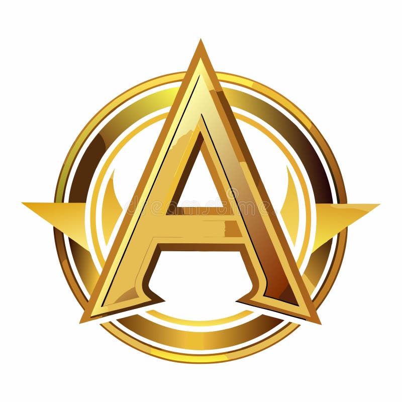 A Logo with a Gold Letter a and a Gold Letter Stock Illustration ...