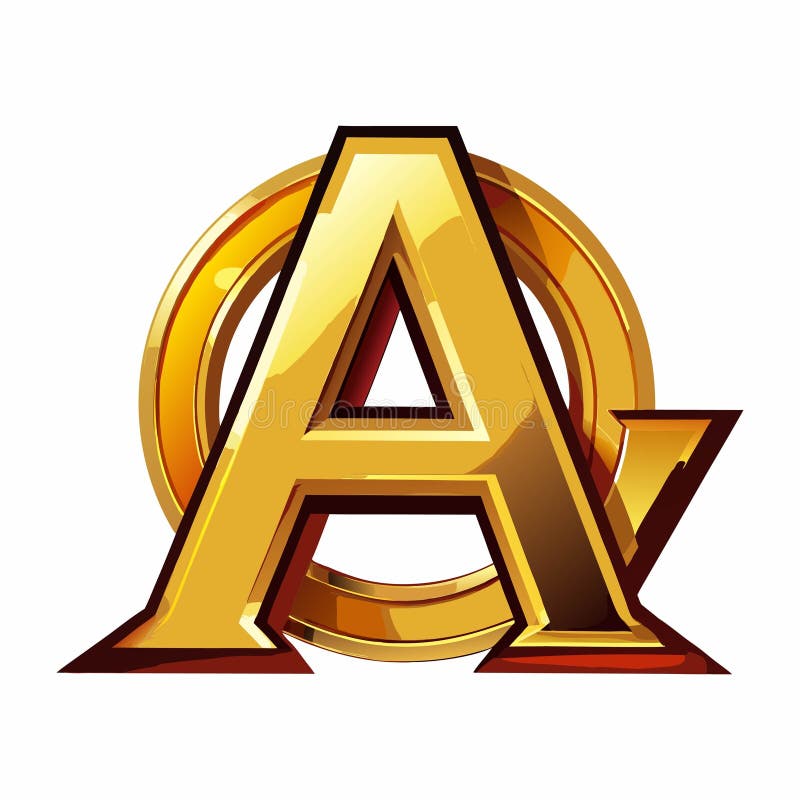 A Logo with a Gold Letter a and a Gold Letter Stock Illustration ...