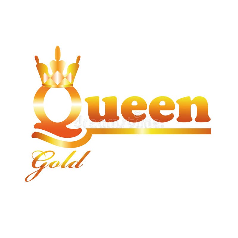 Queen 3d Gold Golden Text Metal Logo Icon Design Handwritten Typography ...