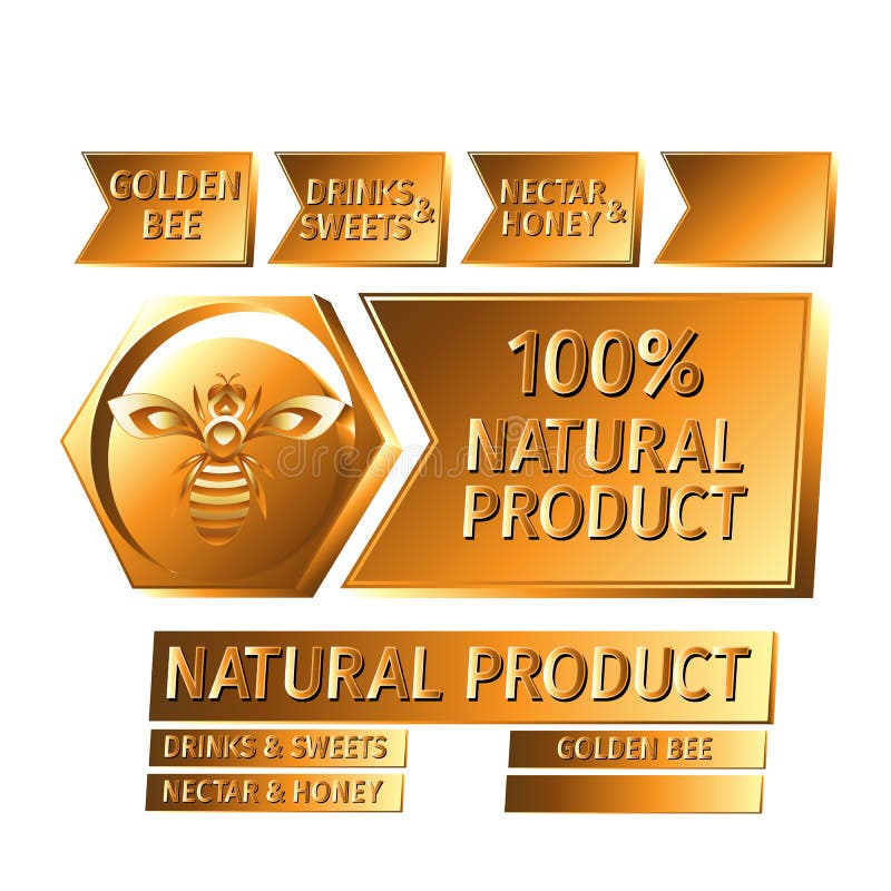 Logo golden bee stock vector. Illustration of gold, drinks - 57919501