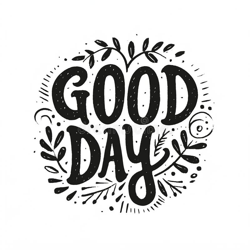 Logo Good Day is Written in a Circle with Leaves Surrounding it. the ...