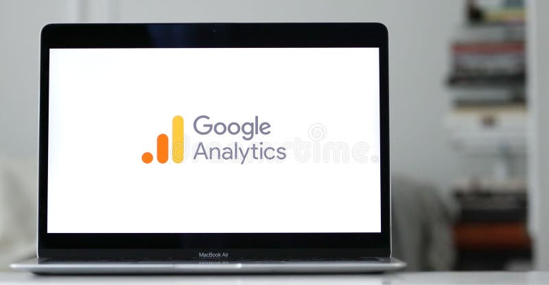 Logo of Google Analytics, a Web Analytics Service on a Computer Screen ...