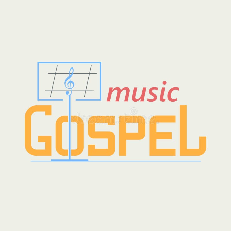 Gospel Music Logo. Worship of the Lord Jesus Christ and the Performance ...
