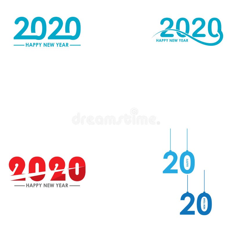 2020 Logo Graphics New Year Vector. Stock Vector - Illustration of ...