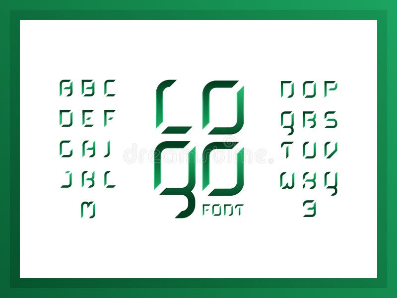 Logo Green Alphabet. Vector Letters Stock Vector - Illustration of ...