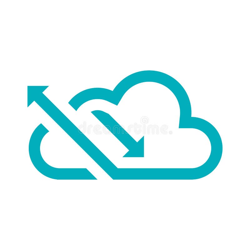 Logo Cloud Red with Arrow Face Down, Logo Cloud Red Download Stock ...