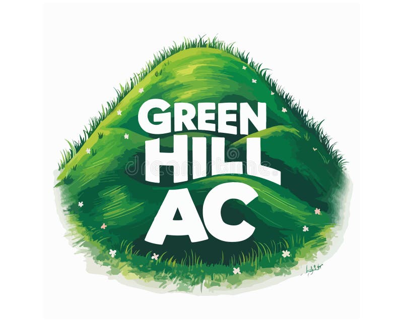Logo of green hill AC stock illustration. Illustration of font - 331481107