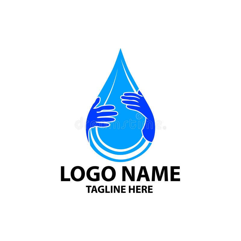 Logo of Hands Hugging Water Drops Design Vector Stock Vector ...
