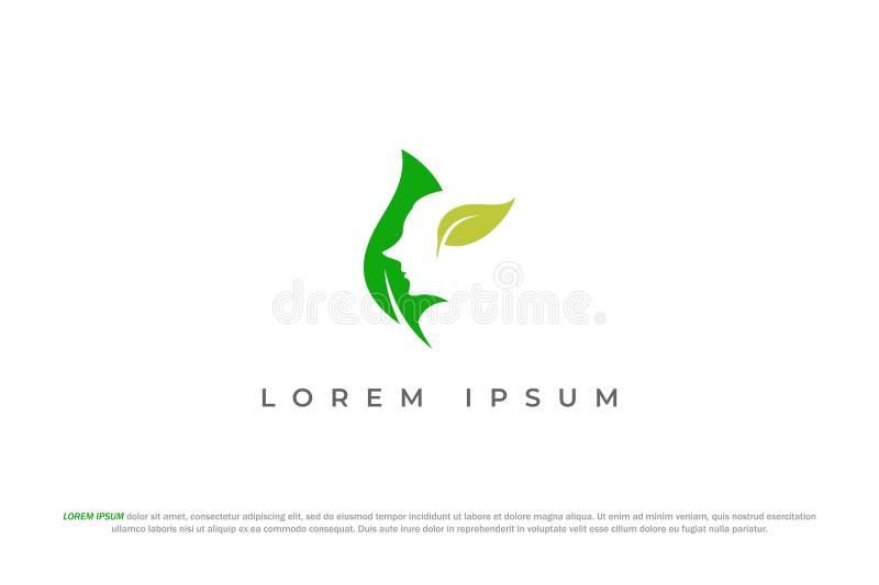 Logo Head Silhouette Branch Leaf Tree Green Stock Illustration ...