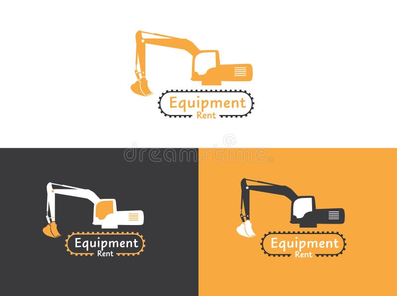 Heavy Equipment Rental. Excavator Logo Template Vector. Stock ...