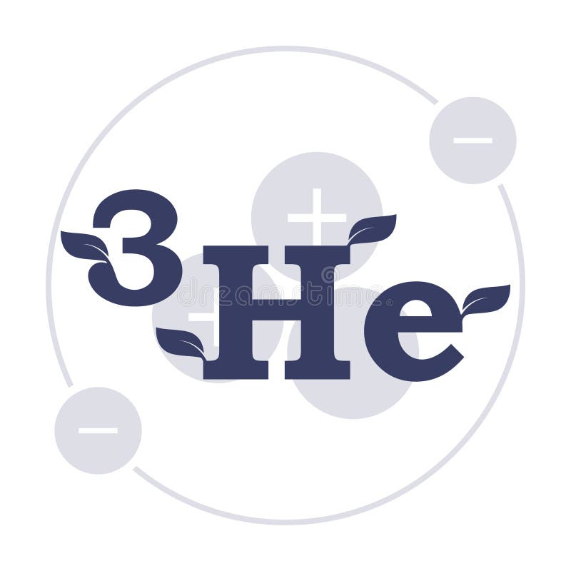 Logo Helium 3. the Transparent Structure of the Atom in the Background ...