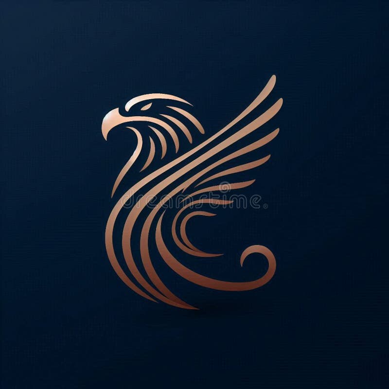 Elegant Minimalist Eagle Silhouette Logo Stock Illustration ...