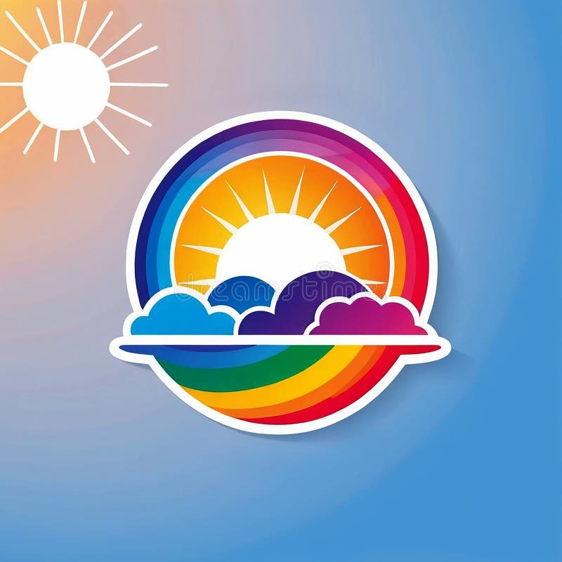 Logo for a Holiday, Event, Organization or Company Using Rainbow Stock ...