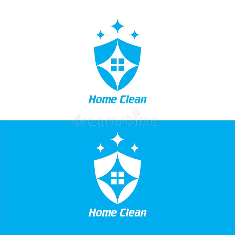 Logo Home Clean Badge Cleaning Service Defend Stock Vector ...