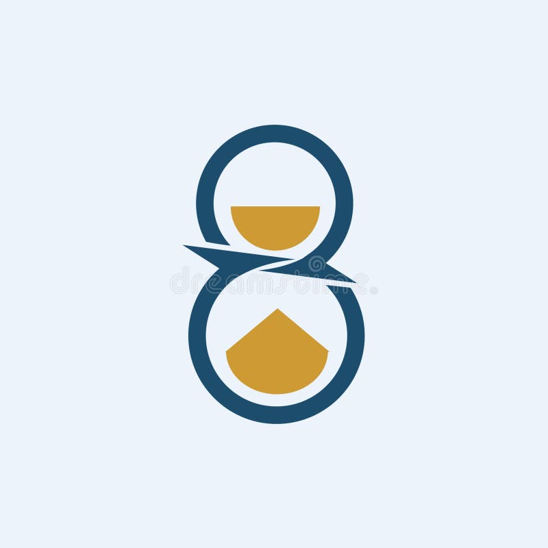 Logo of a Hourglass with the Number 8 and the Infinity Symbol Stock ...
