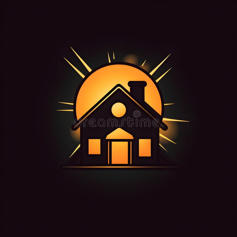 Logo house with the sun. stock illustration. Illustration of company ...