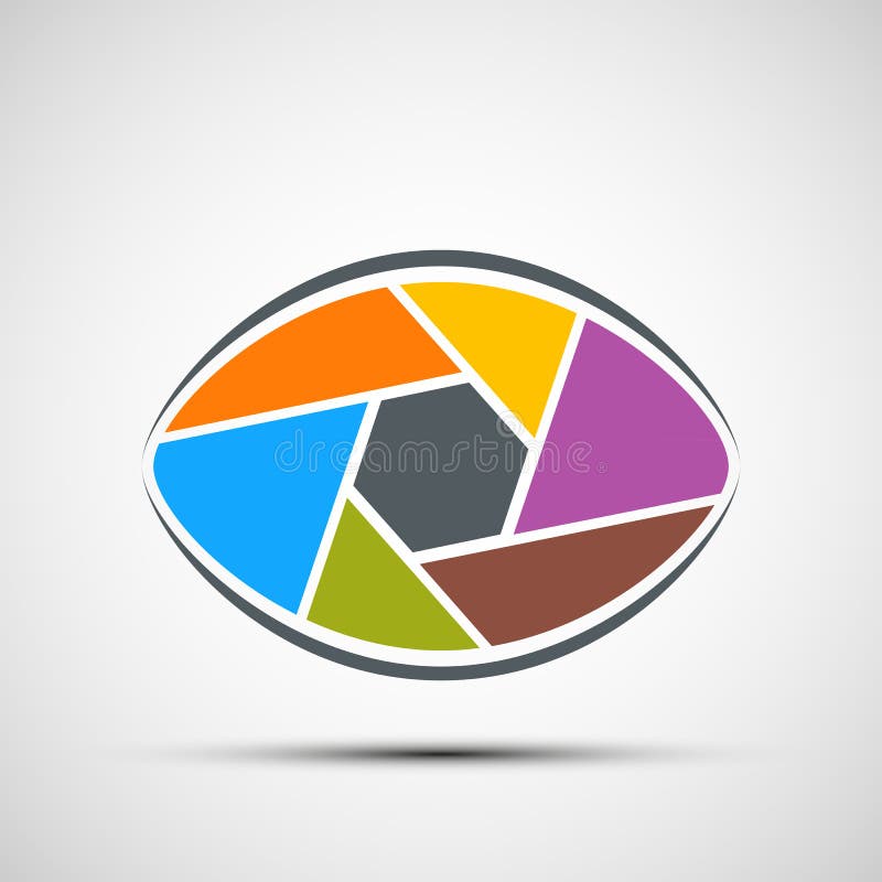 Logo Human Eye in the Form of Lens. Aperture Shutters Stock Vector ...