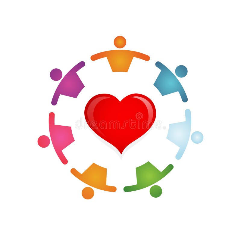 Diversity People Heart. stock vector. Illustration of curve - 253552931