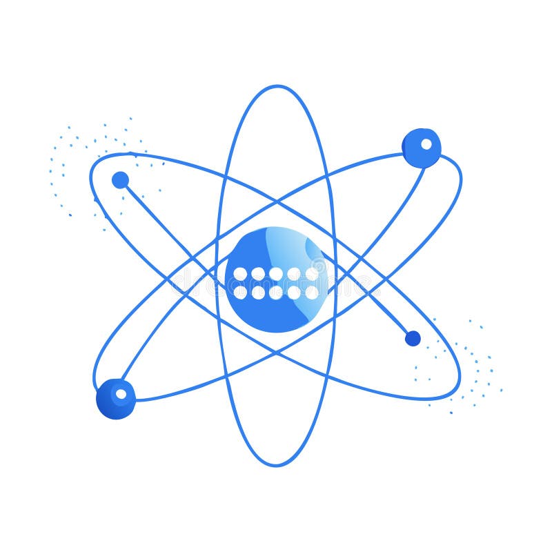 A Logo or Icon of an Atom. the Atom is Blue in Color and Has a ...
