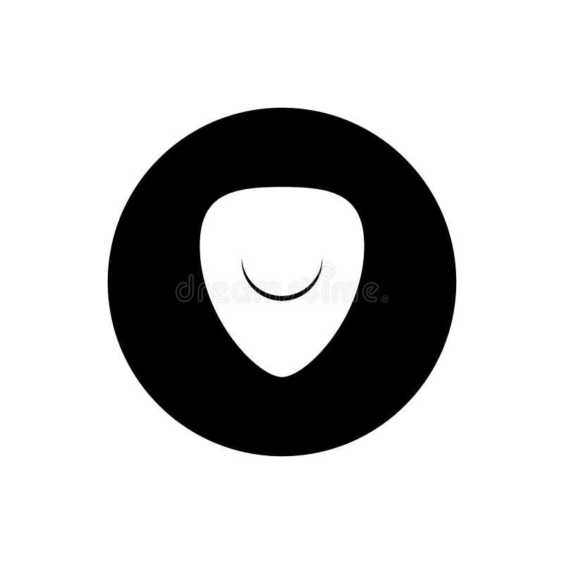 Logo Icon Illustration Template Simple Guitar Pick Vector Design For Badge Music Label Music