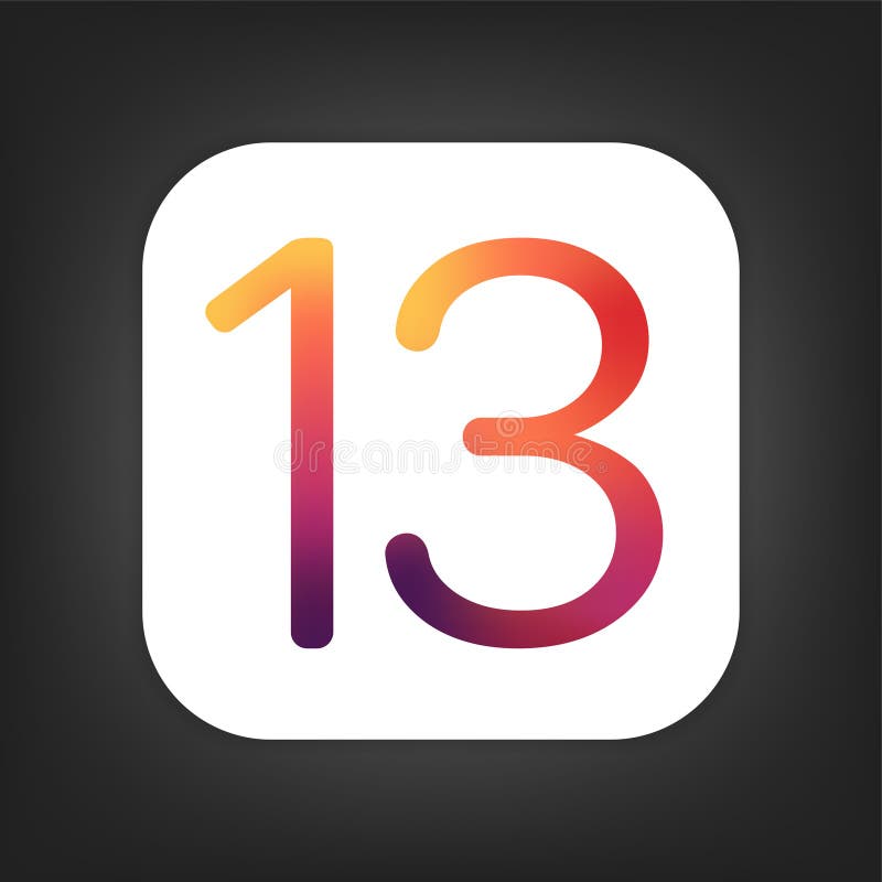 13 Logo Icon Isolated on Dark Grey Background Stock Vector ...