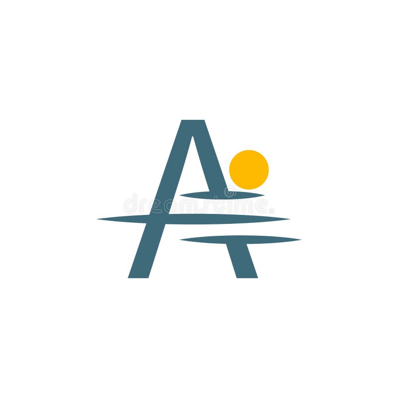 Logo Icon Letter a with Sunset Icon Design Stock Vector - Illustration ...