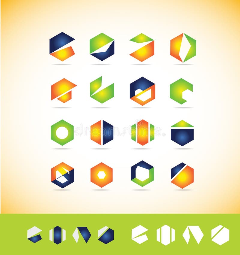 Logo icon set elements stock vector. Illustration of logotype - 68684071