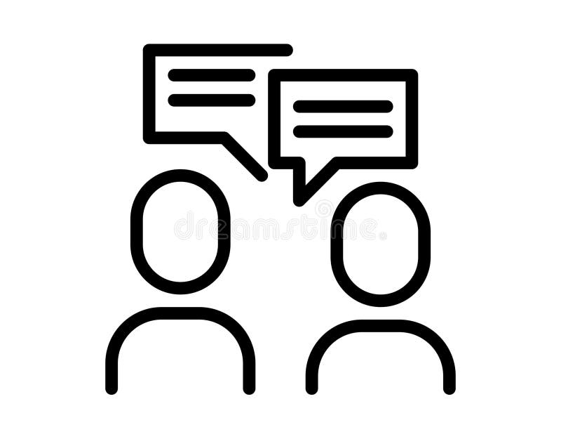 Logo Icon Symbol of Two People Communicating or Talking on a White ...