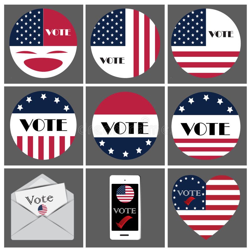Logo and Icon Vote for Presidential of USA Stock Vector - Illustration ...
