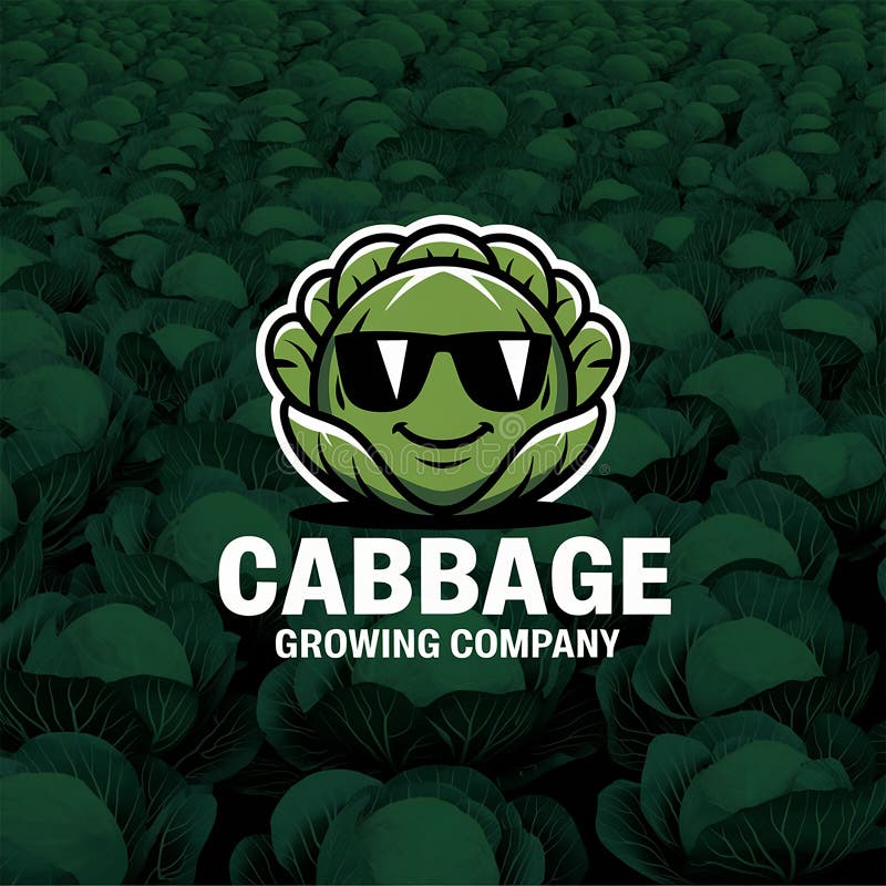 A Logo Illustration of a Cabbage with the Text "Cabbage Growing Company ...