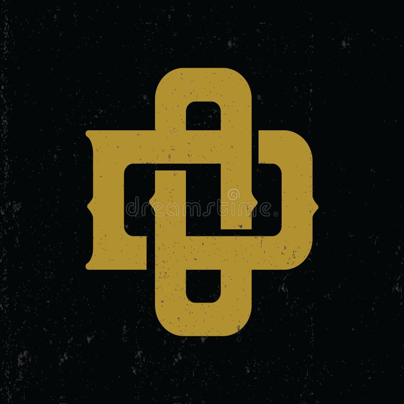 Logo Initial OD or DO with Monogram Style in Black Background Stock ...