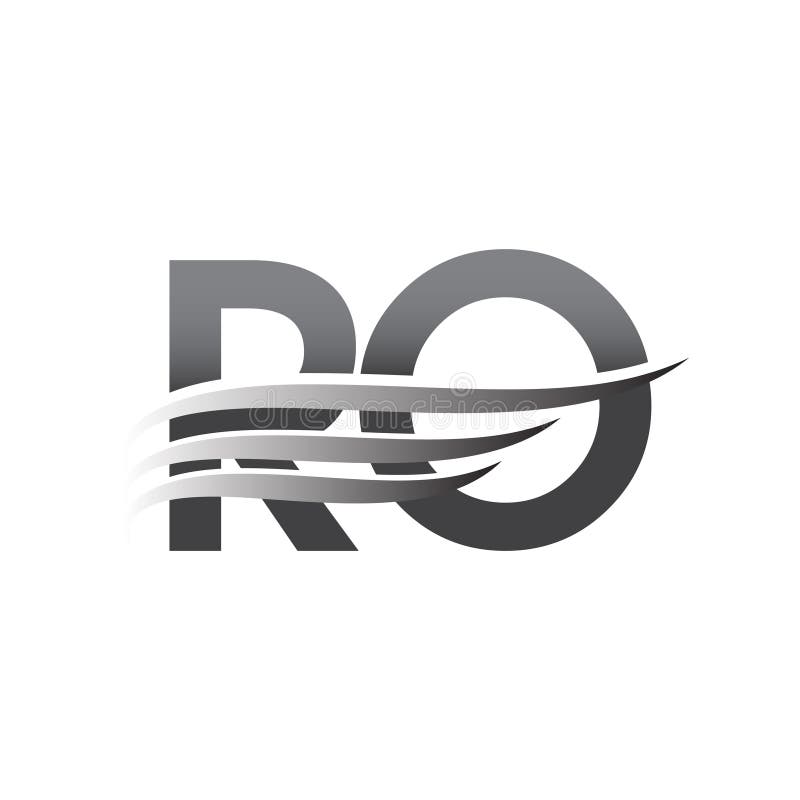 Initials RO with Wing Design on White Background Stock Illustration ...