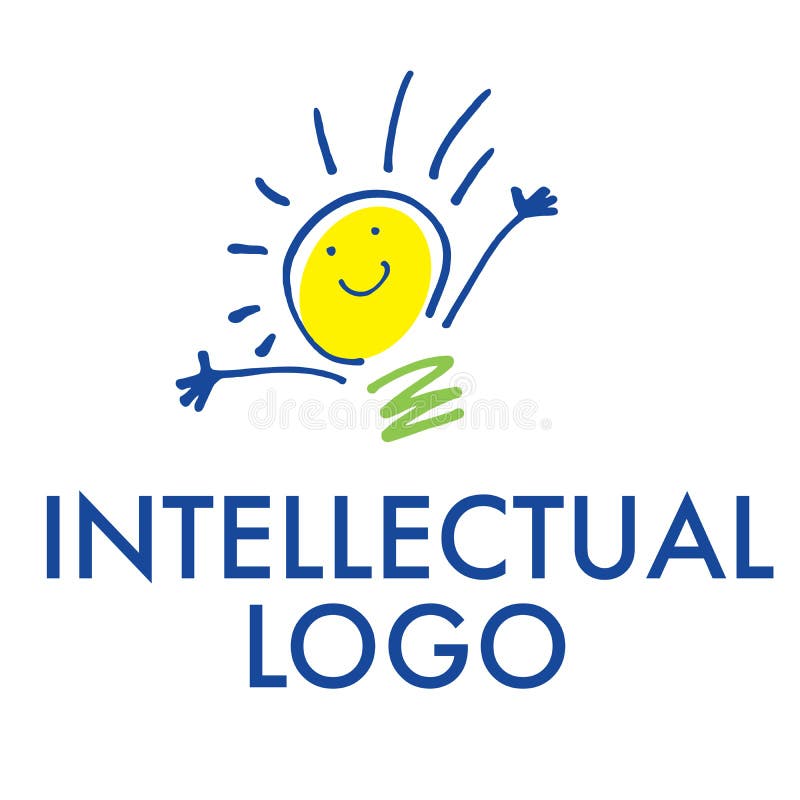 The Logo is Intelligent. Cheerful Cool Light Bulb Stock Vector ...