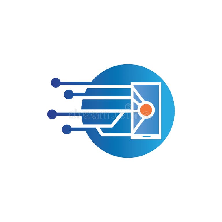 Logo Internet Connection Icon Handphone Design Illustration Abstract ...