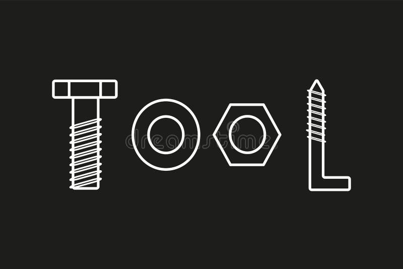 Logo Tool Made from Elements of Fasteners. Vector Illustration Stock ...