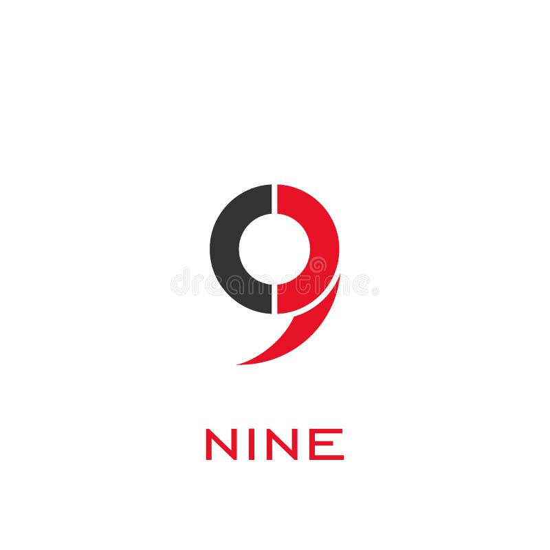 Number Nine Icon, 9 Logo Design. Stock Vector - Illustration of modern ...